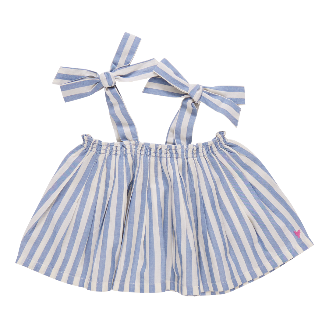 Girls Casey Top - Blue Stripe – Nesting Baby and Child Boutique