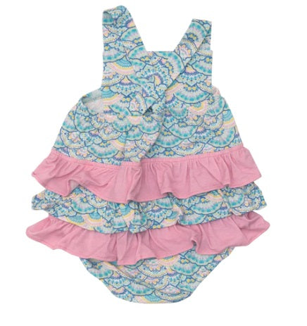 MERMAID SCALE Ruffle Sunsuit – Nesting Baby and Child Boutique