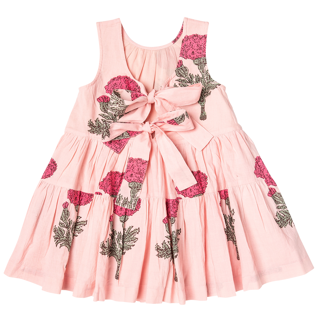 Girls Eloise Dress - Blush Marigold – Nesting Baby and Child Boutique